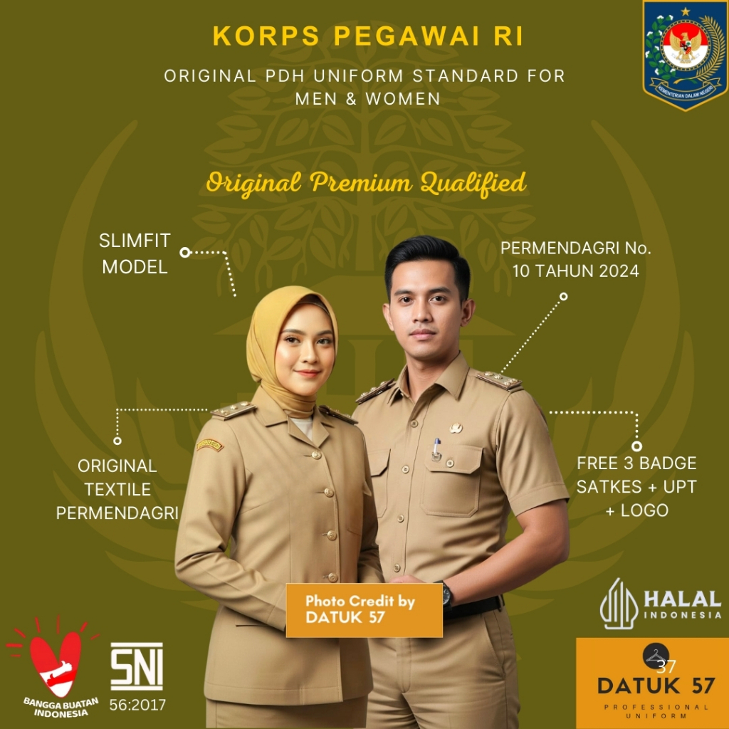 Jual Original Premium by Datuk57 : Seragam Kemeja Atasan PDH Pakaian ...
