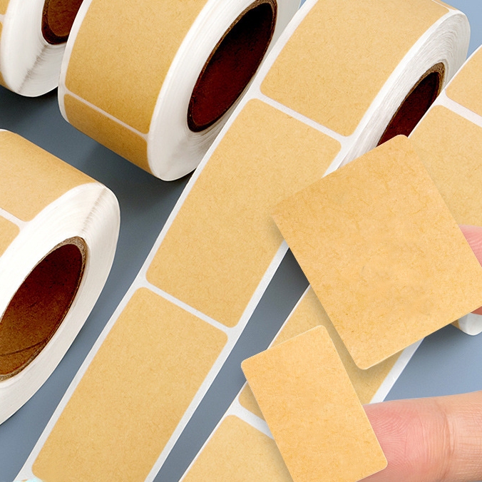 Jual Stiker Label Blank Kraft Polos Warna Coklat Persegi Kotak Tag Nama ...