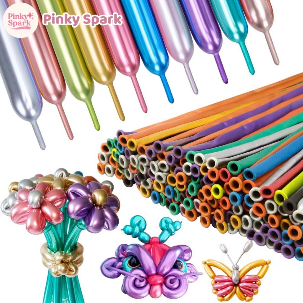 Jual 12.12 ECER Balon Twist / Balon Pentil Chrome Metalik Latex Satuan ...