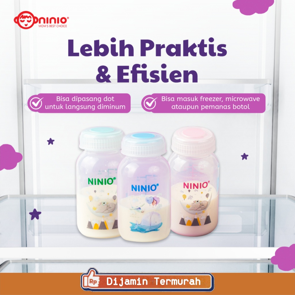 Jual Ninio breastmilk storage Botol ASI BPA free Anti-Pecah (isi 3pcs ...