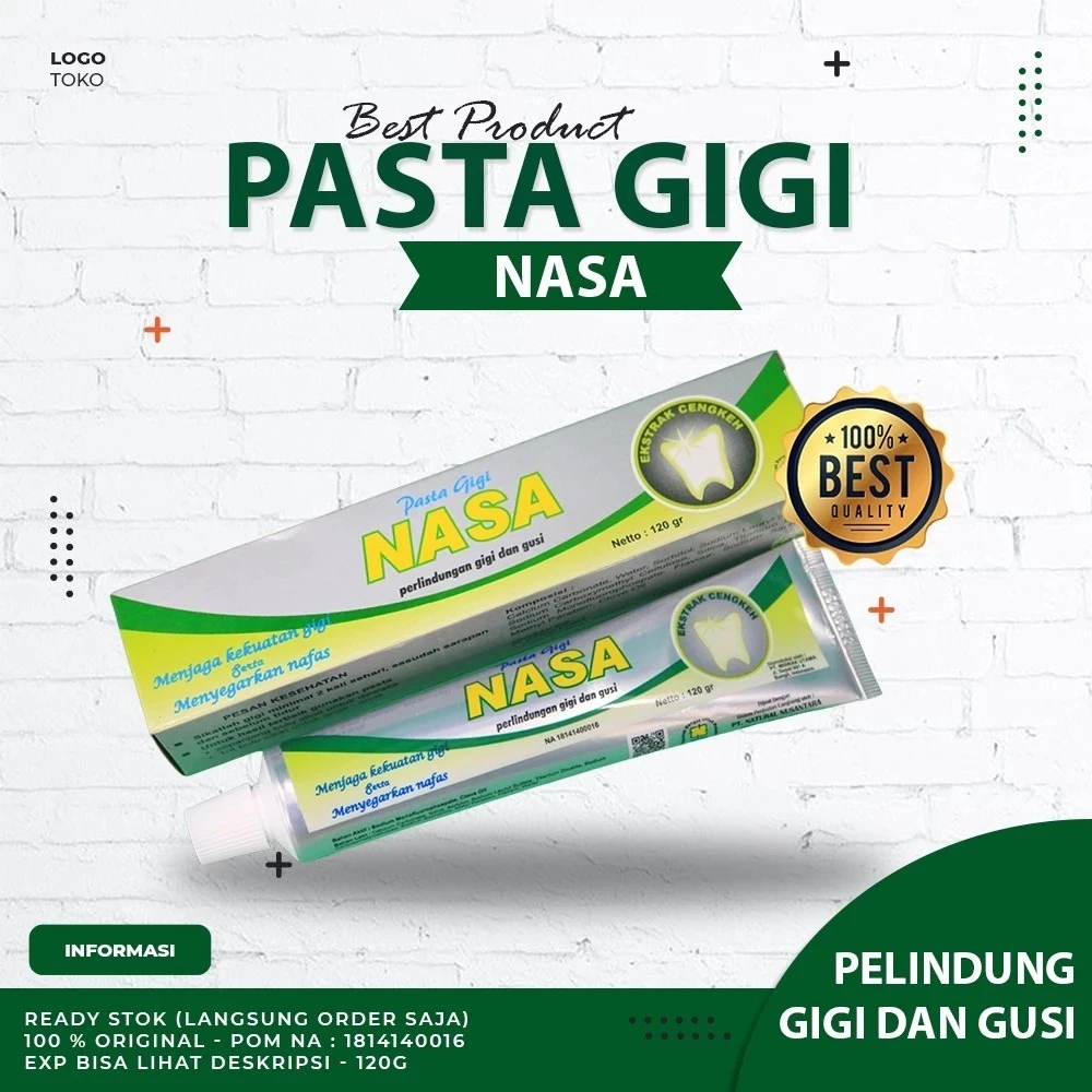 Jual Pasta Gigi NASA 120gr Original - Penghilang Kerak Gigi | Shopee ...