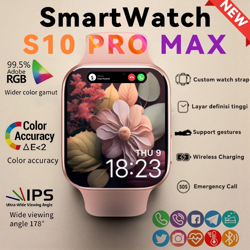 Jual [COD] Smartwatch Watch S10 Jam Pintar Olahraga with 2.1" HD AMOLED Display wireless ...