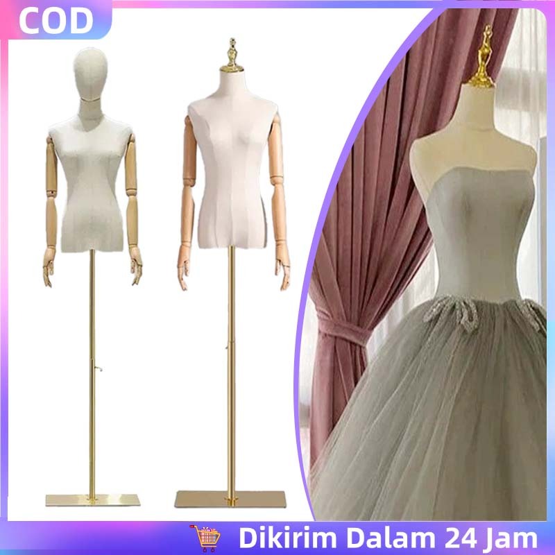 Jual Manekin Wanita Plastik Lapis Kain / Patung Setengah Badan Display ...