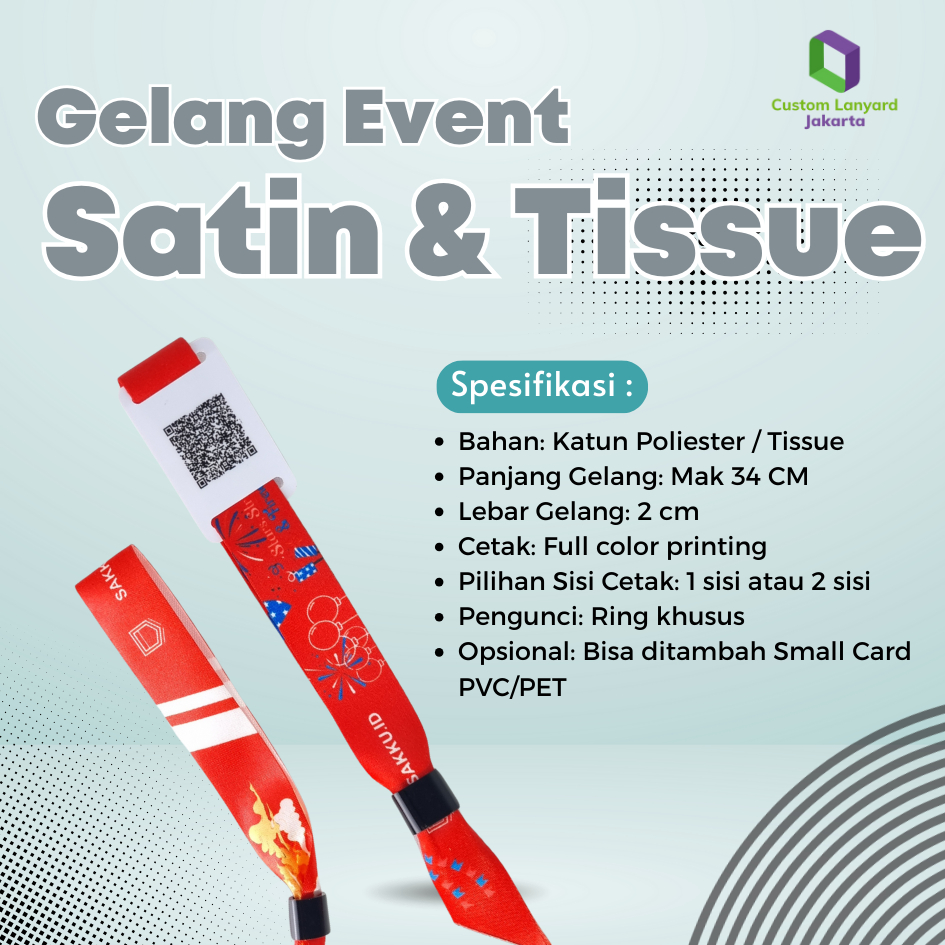 Jual Gelang Lanyard Event Custom 2cm | Wristband Lanyard Lock | Tiket ...