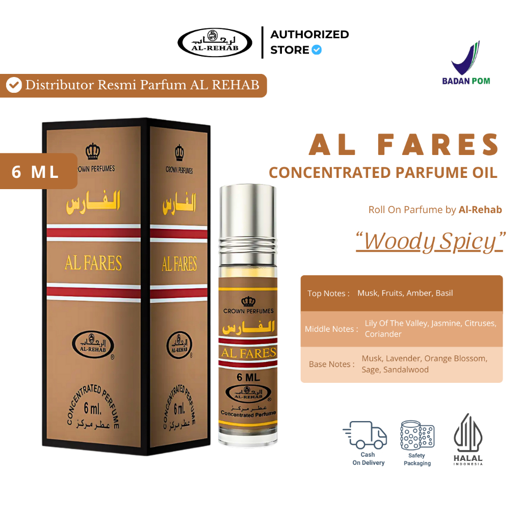Jual Al-Rehab Perfume AL FARES Concentrated Oil Roll On 6ML Original ...