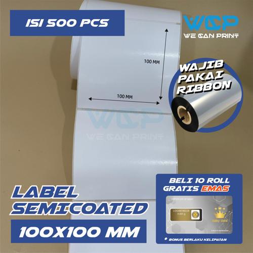 Jual Label Semicoated 100x100 mm Kertas Sticker Printer Barcode 100 x ...