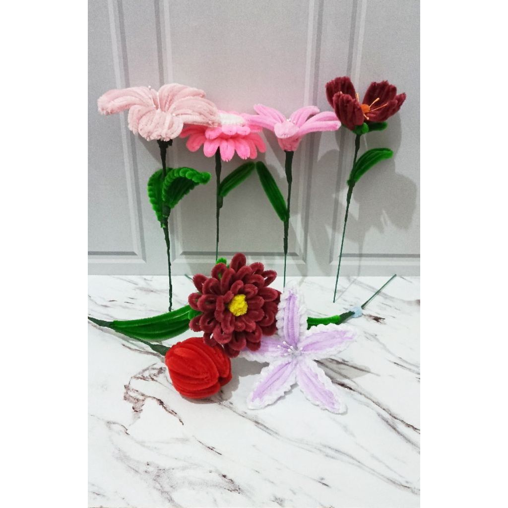 Jual bunga kawat bulu satuan/bunga buket | Shopee Indonesia