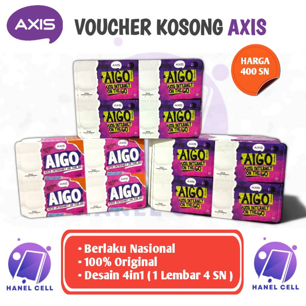 Jual 400 SN Voucher Kosong Axis 4in1 Aigo Exp 2027 | Shopee Indonesia