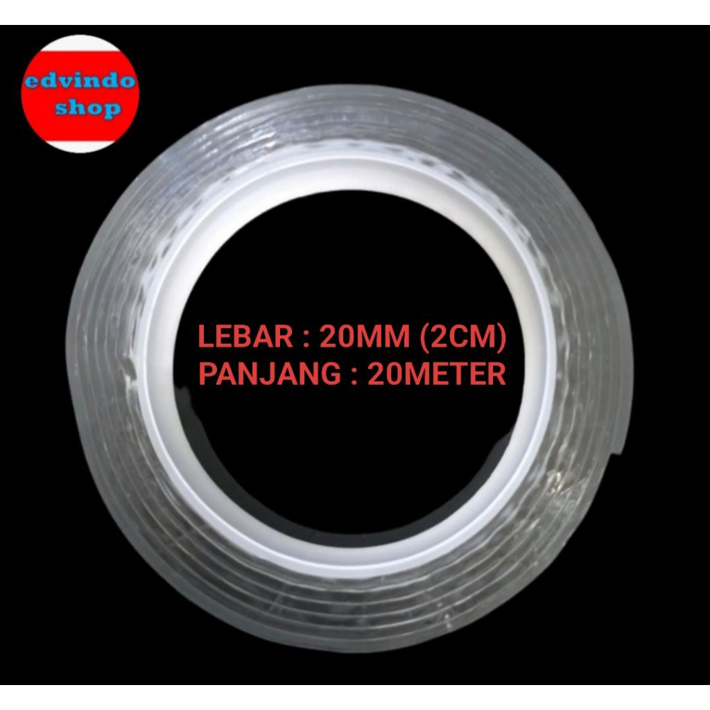 Jual Nano Tape Bening 20mm x 20m, Nano Tape 2cm x 20m, Double Tape ...
