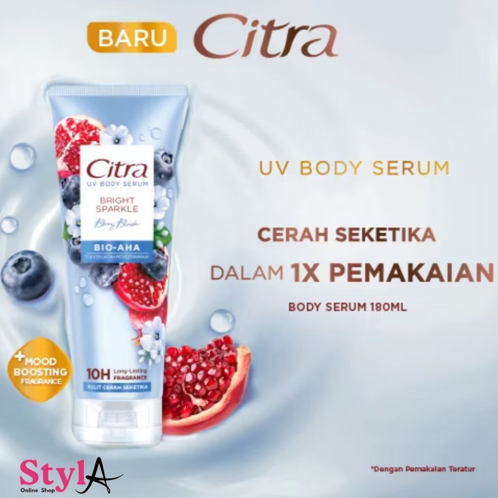 Jual CITRA BODY SERUM BRIGHT SPARKLE BIO-AHA 180ML | Shopee Indonesia