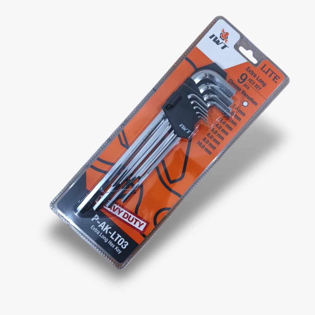 Jual IWT P-AK-LT03 Kunci L Flat Set 9 Pcs "Extra Long"Hex Key Heavy ...