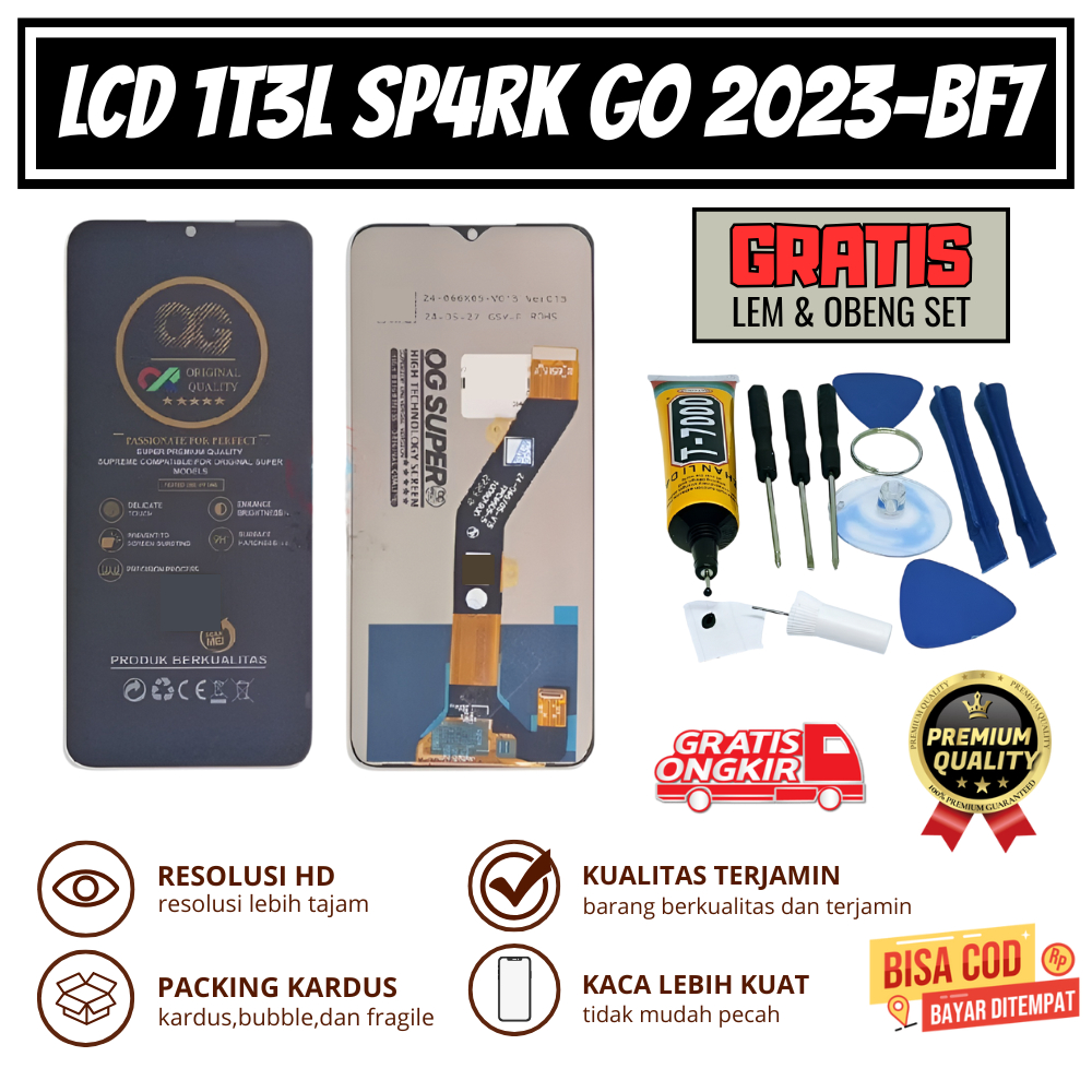 Jual LCD SPARK GO 2023-BF7 ORIGINAL + TOUCHSCREEN || GRATIS 1 SET OBENG ...