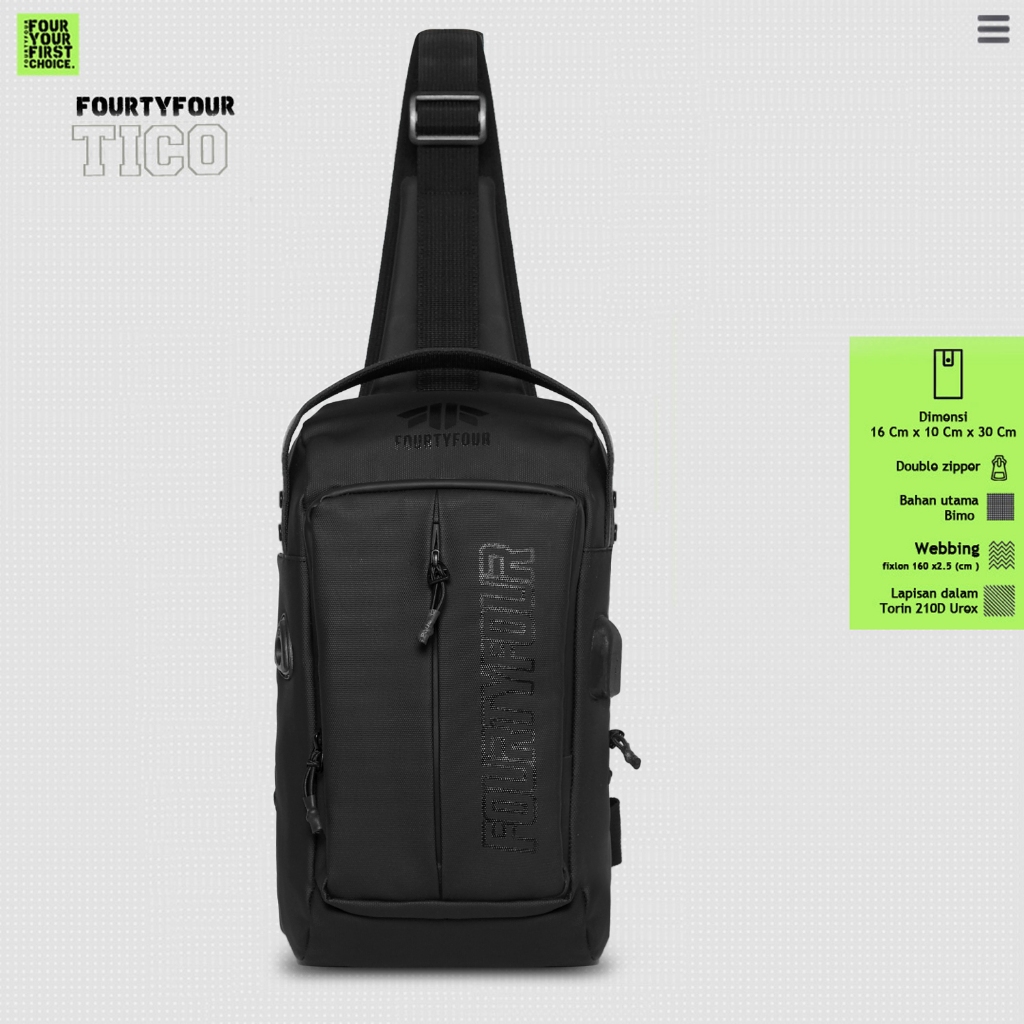 Jual Fourtyfour - Tas Sling Bag Waterproof Pria Shoulder Bag Tico Tas ...