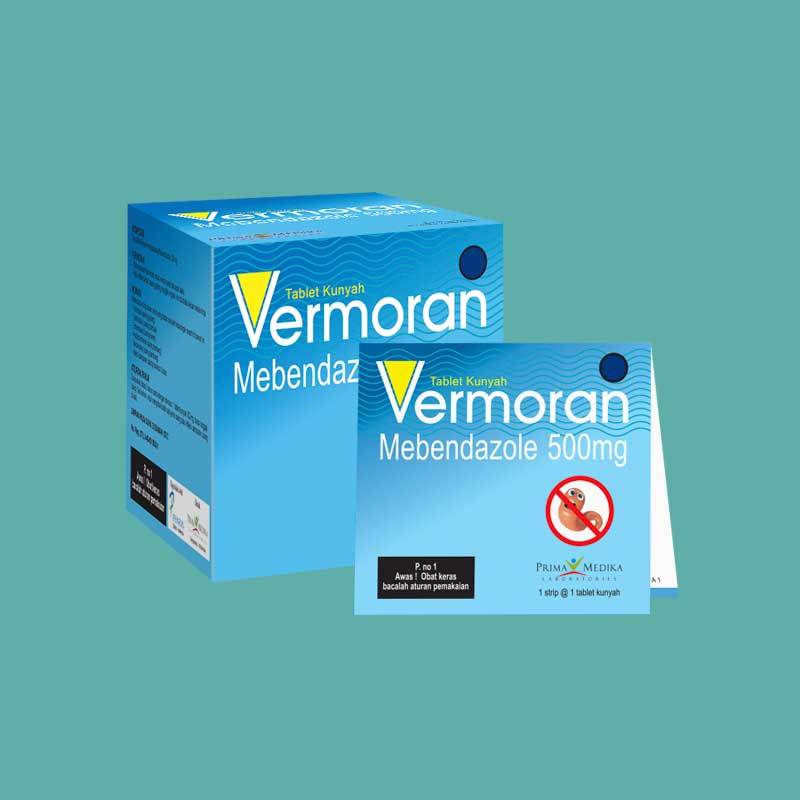Jual Vermoran Mebendazole 500mg 1 Strip isi 1 Tablet / Obat Cacing ...