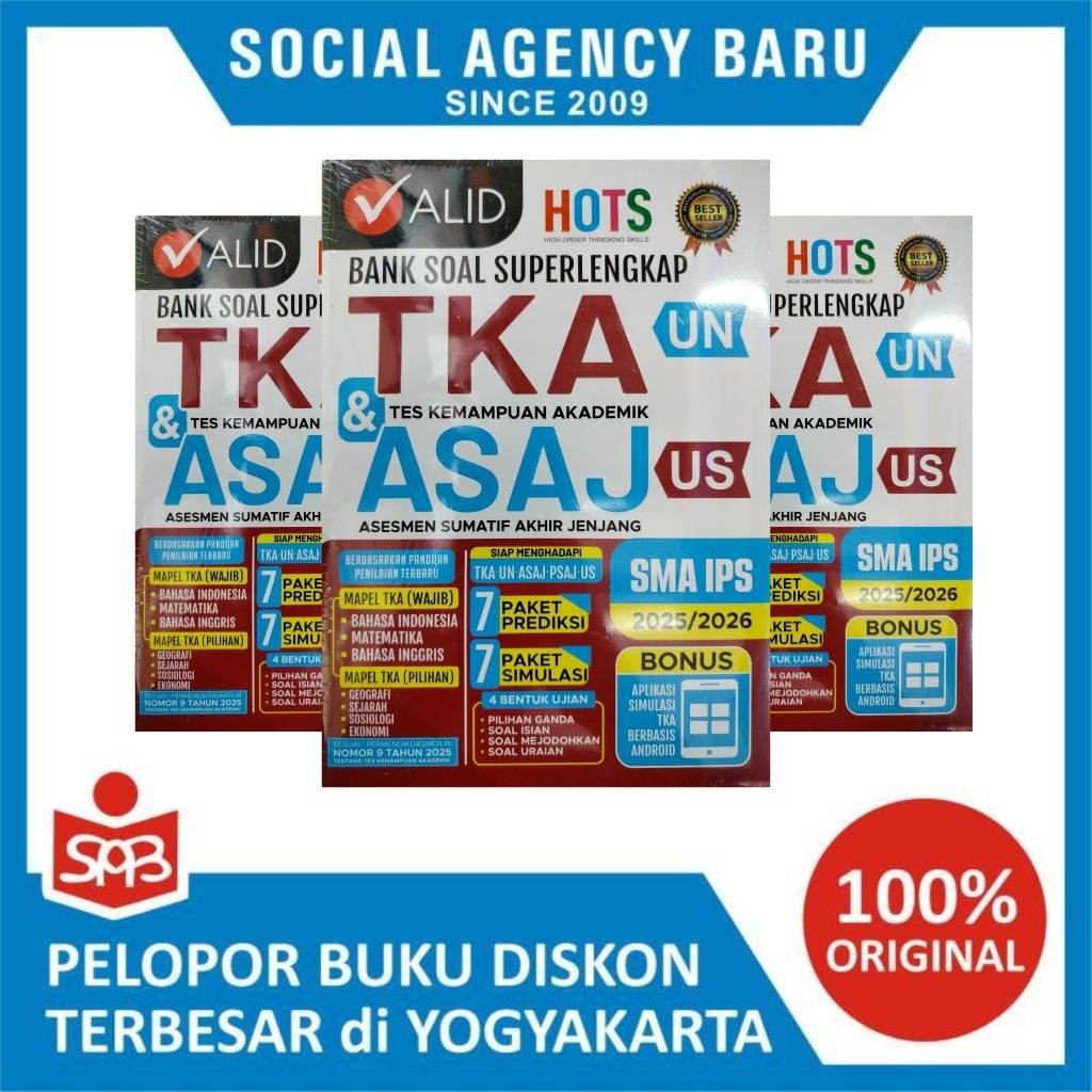 Jual Buku TKA 2025/2026 SMA IPS ; VALID HOTS Bank Soal Superlengkap TKA ...