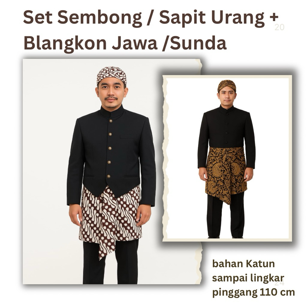 Jual Set Sembong / Sapit Urang + Blangkon Jawa / Sunda | Shopee Indonesia