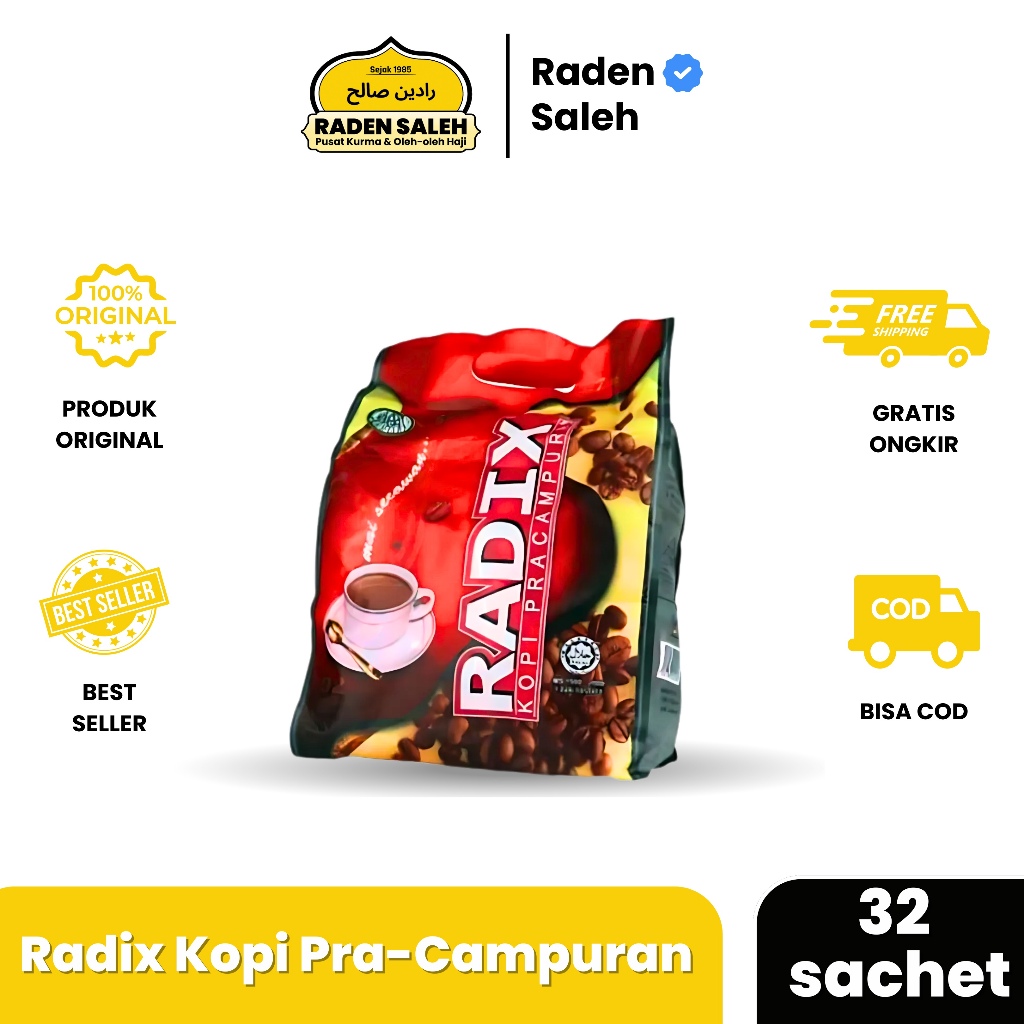 Jual Kopi Radix Premix Coffe isi 32 Sachet Asli Original | Shopee Indonesia