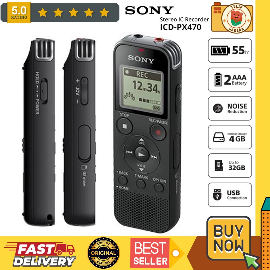 Jual Sony ICD-PX470 Digital Voice Recorder / Alat Perekam Suara PX470 ...