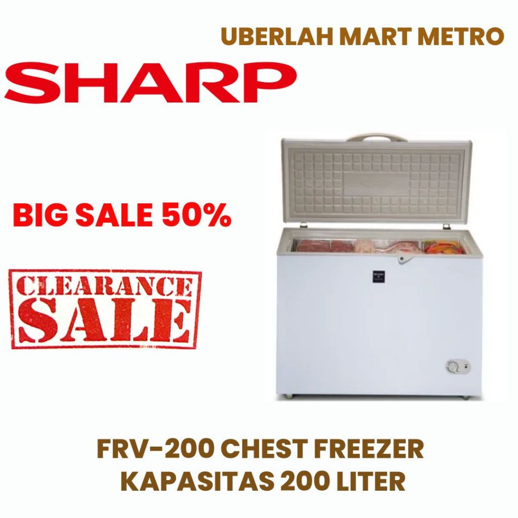 Jual SHARP CHEST FREEZER KAPASITAS 200 LITER FRV-200 | Shopee Indonesia