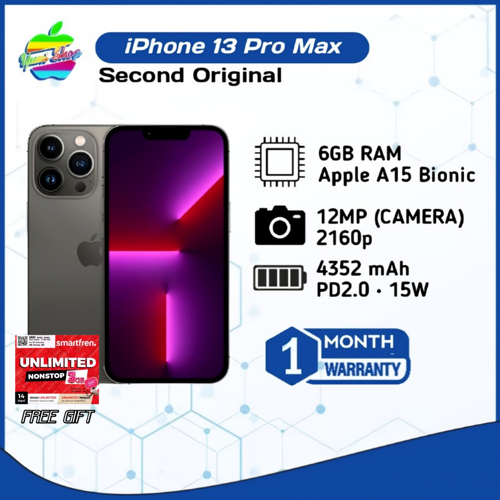 Jual IPHONE 13 PROMAX 256GB /128GB SECOND MULUS BERGARANSI | Shopee ...