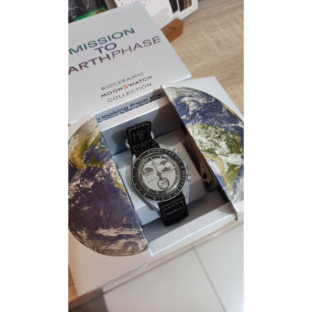Jual Swatch Moonswatch x Omega mission to earth phase | Shopee Indonesia