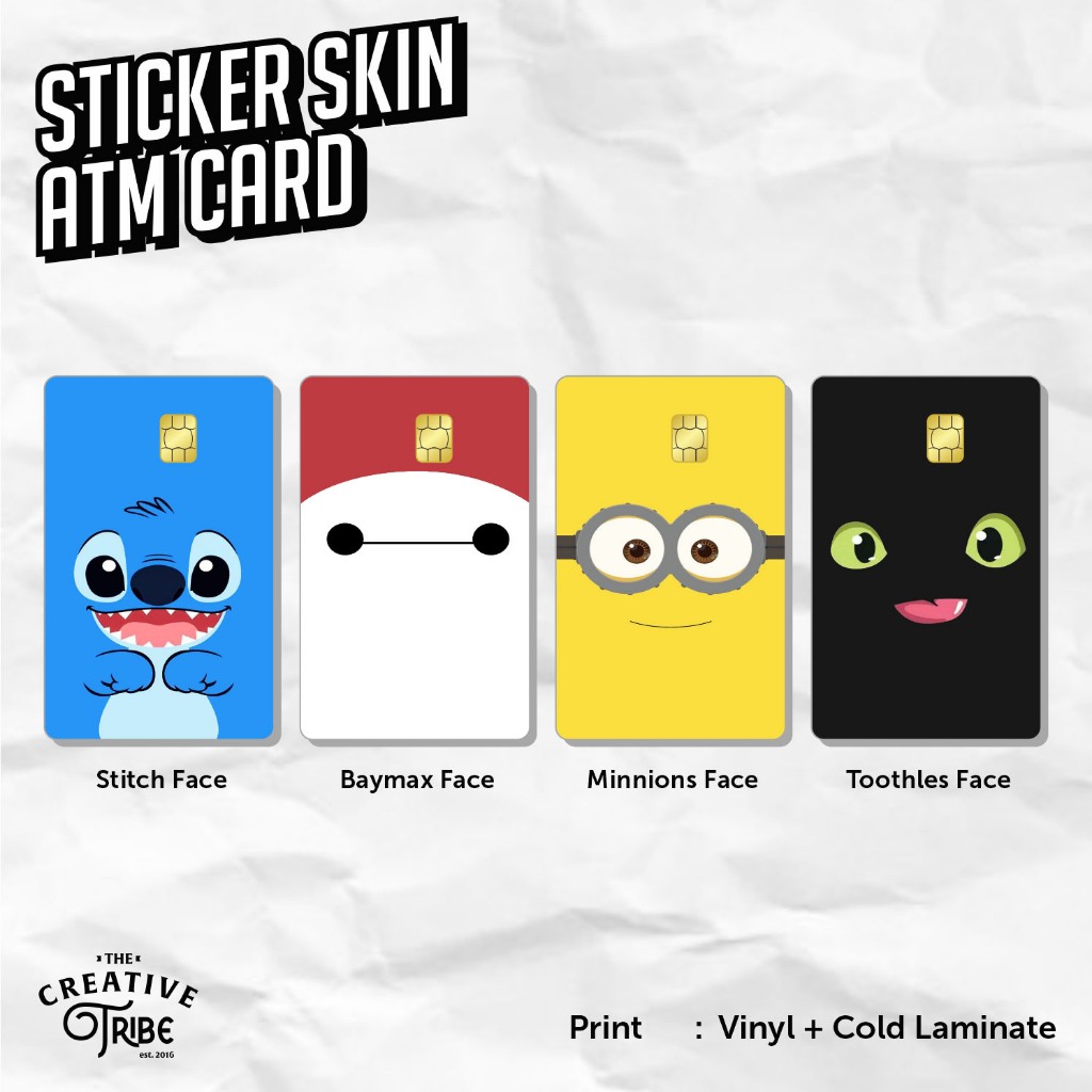 Jual Sticker Skin Card Cartoon Face - Vinyl ATM Debit Credit Etoll ...