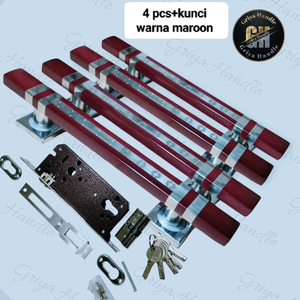 Jual (4biji) Handle pintu rumah/gagang pintu rumah & body kunci set ...