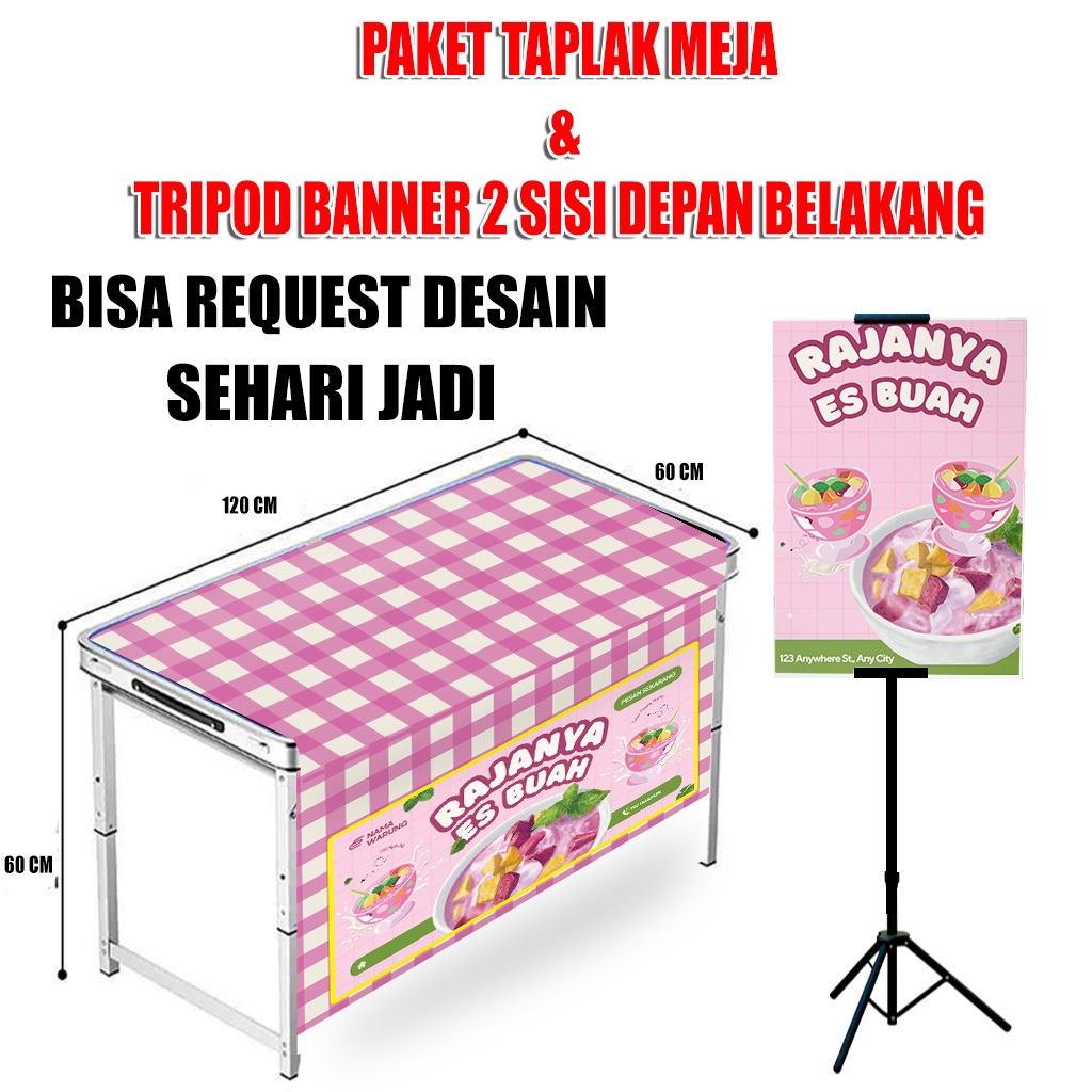 Jual PAKET MURAH BANNER TAPLAK MEJA DAN TRIPOD + BANNER 2 SISI_,DESAIN ...