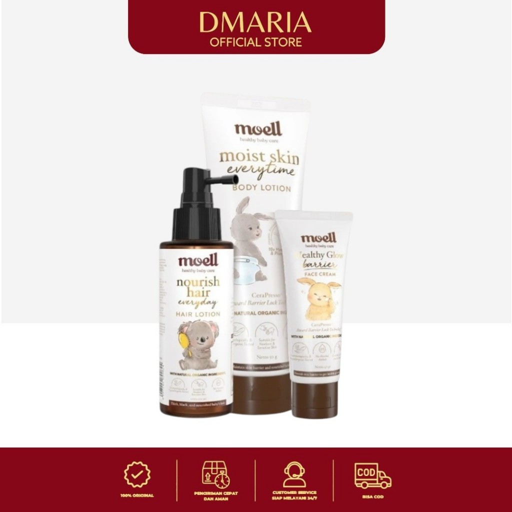 Jual Moell Bundling Nourish Kit - Body Lotion 185ml & Face Cream 40ml ...