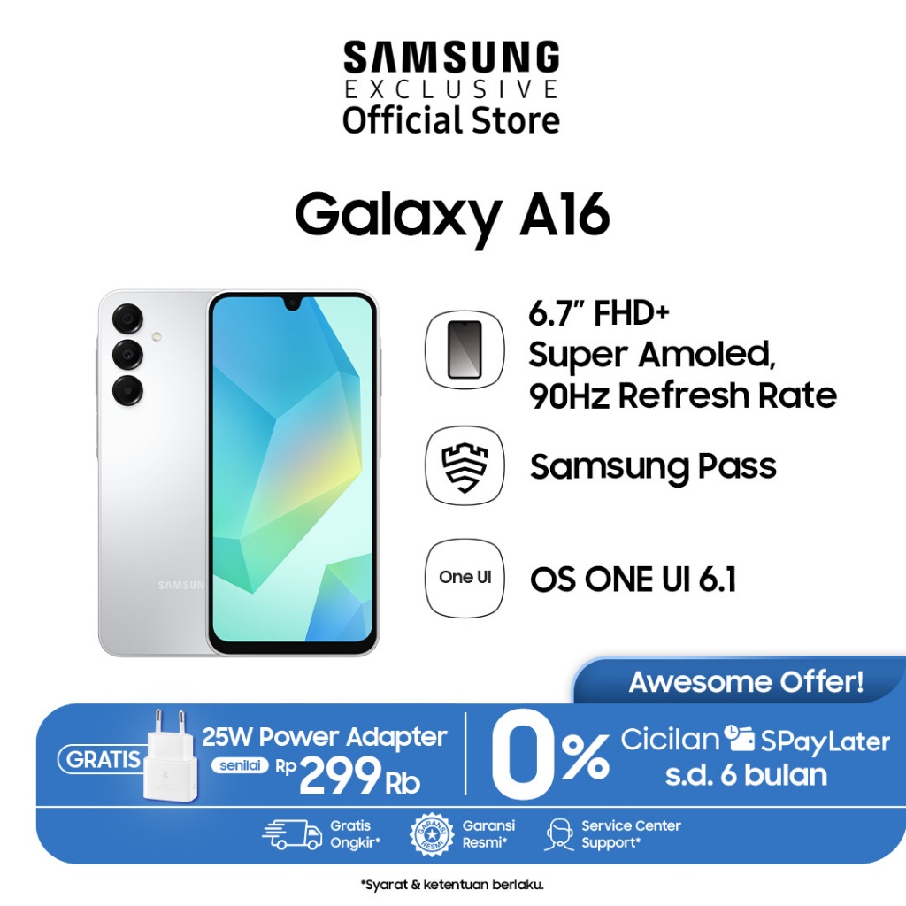 Jual Samsung Galaxy A16 LTE 8/128GB - Gray | Baterai 5000 mAh | 25W ...