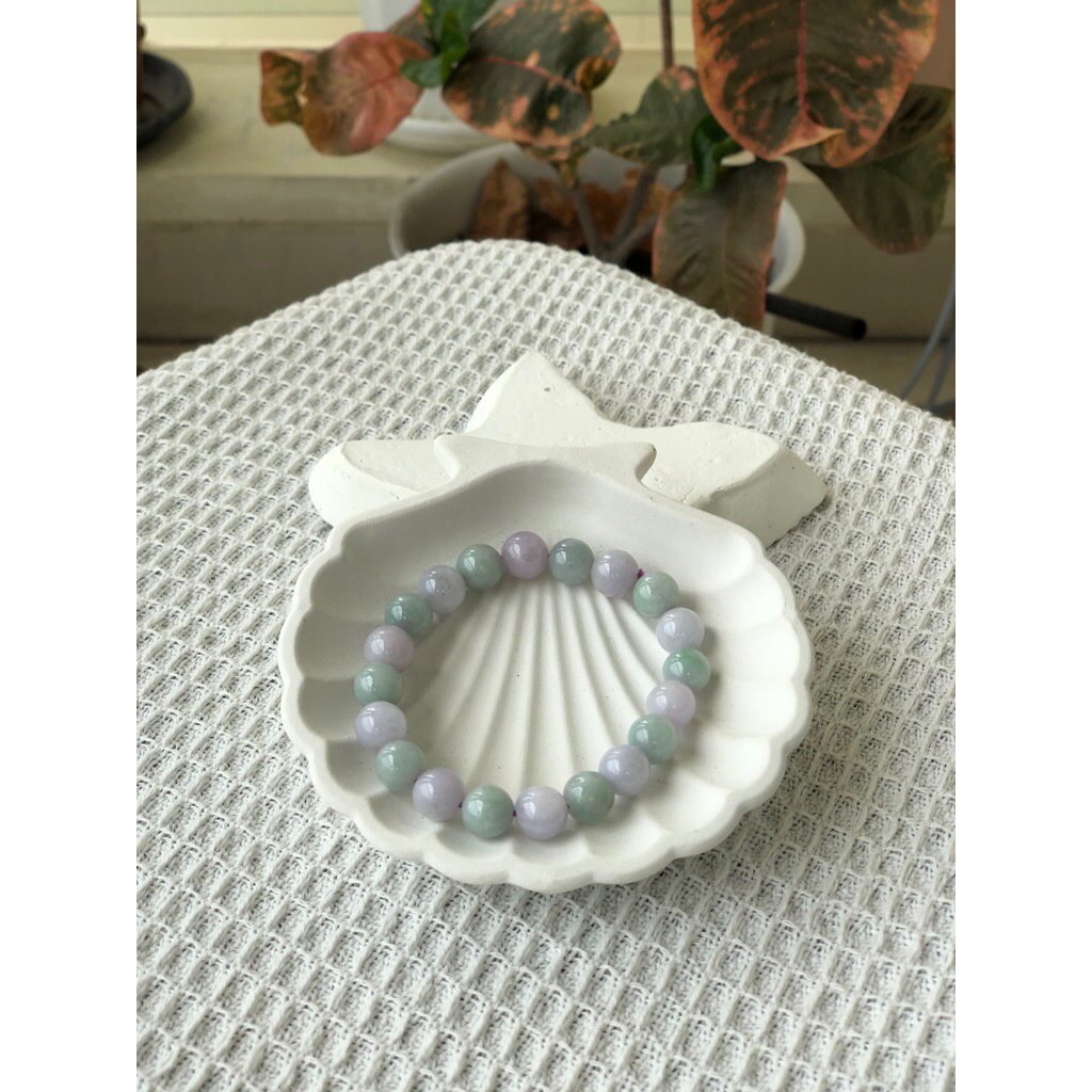 Jual Gelang Giok Burma Myanmar Warni Hijau Ungu Bening 10mm | Shopee ...