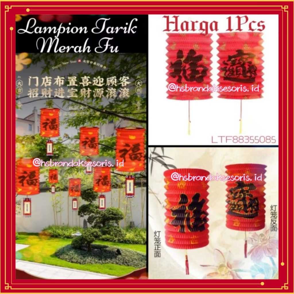 Jual LAMPION TARIK MOTIF FU HOK / LAMPION KERTAS FESTIVAL KUE BULAN ...