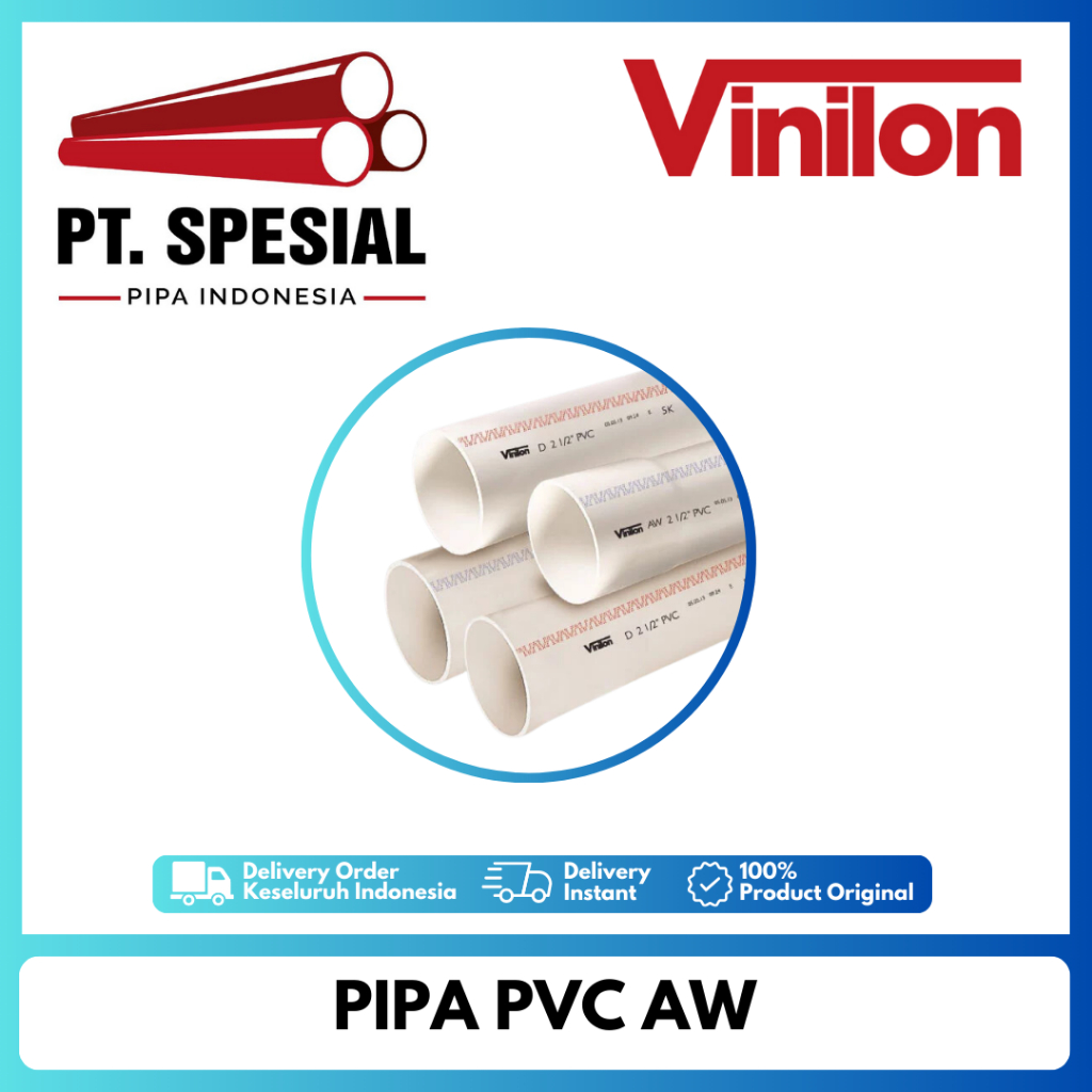 Jual Pipa PVC AW Standard Vinilon 1" inch / Pipa PVC Vinilon PerBatang ...