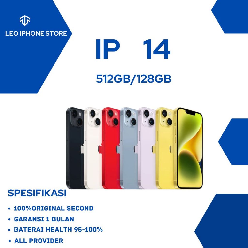 Jual IP 14 512GB/128GB/256GB FULLSET MULUS SECOND GOOD CONDITIONS BH 95+ AIPHONE 14/13 | Shopee ...