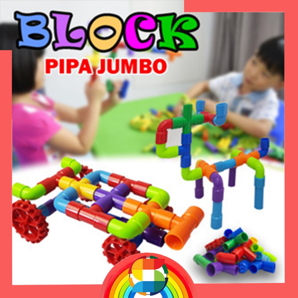 Jual Mainan Anak Edukasi Blok Pipa Jumbo/Education Toys Puzzle Pipa ...