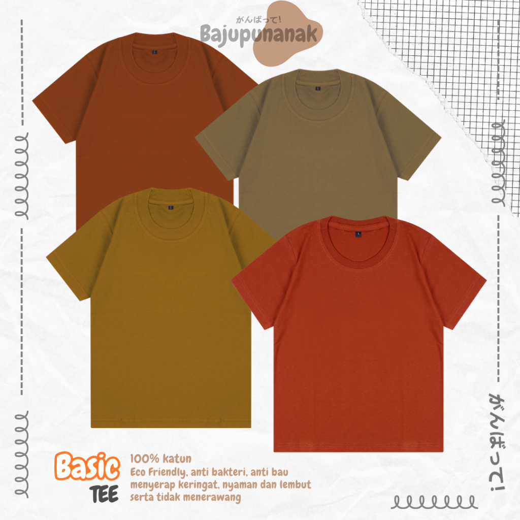 Jual Baju Atasan Anak, Kaos Polos anak Usia 1-12 tahun, Baju polos anak Premium | Shopee Indonesia