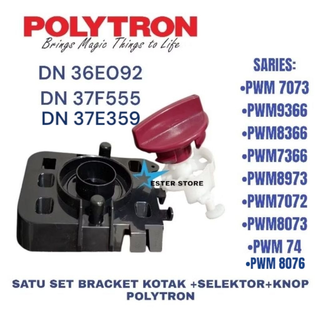 Jual Satu Set Bracket selektor + KNOP MERAH Mesin cuci Polytron 2 ...
