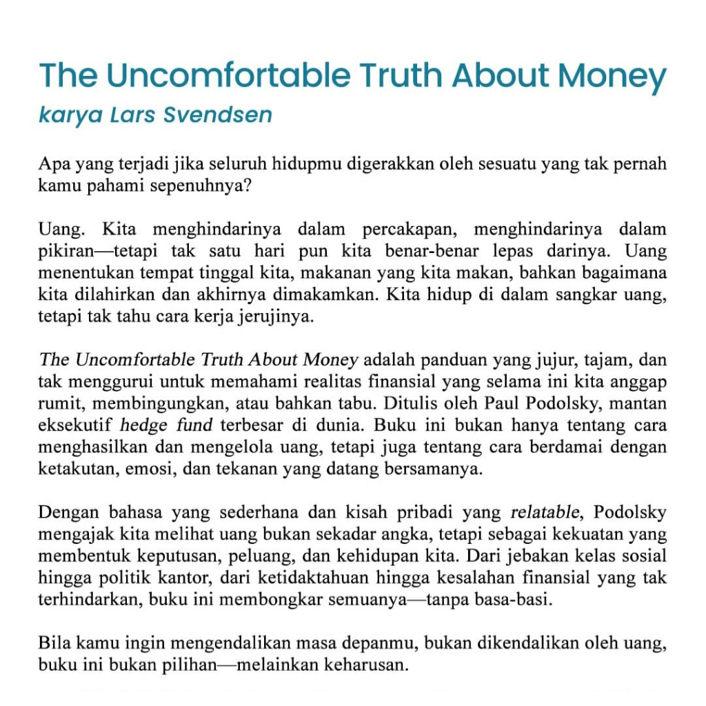 Jual Buku The Uncomfortable Truth About Money By Paul Podolsky | Shopee ...
