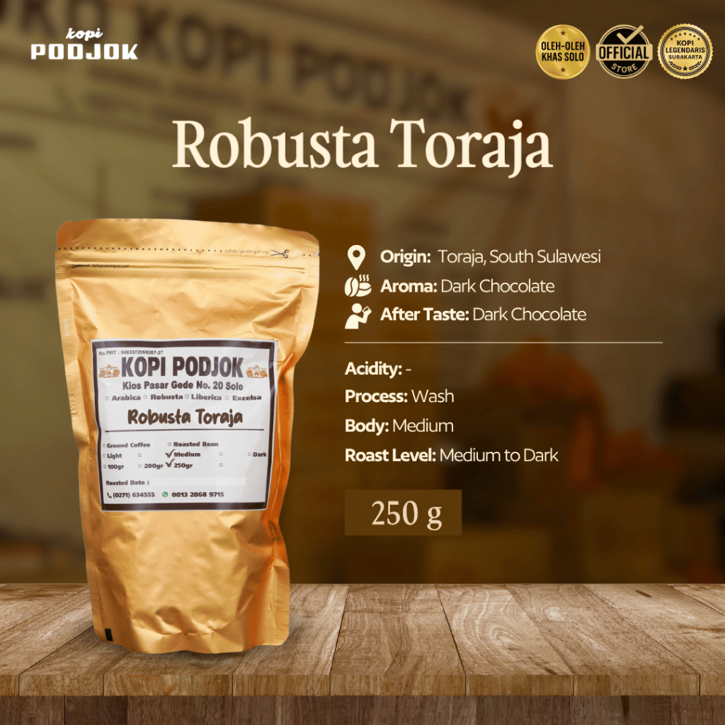 Jual Kopi Robusta | Kopi Robusta Toraja | Kopi Podjok | Shopee Indonesia