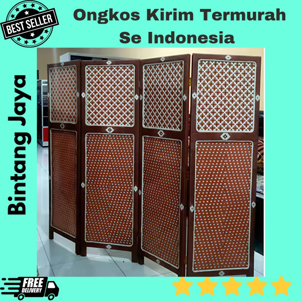 Jual 3 PANEL Sketsel Pembatas Ruangan Minimalis Rotan Sintetis Partisi ...
