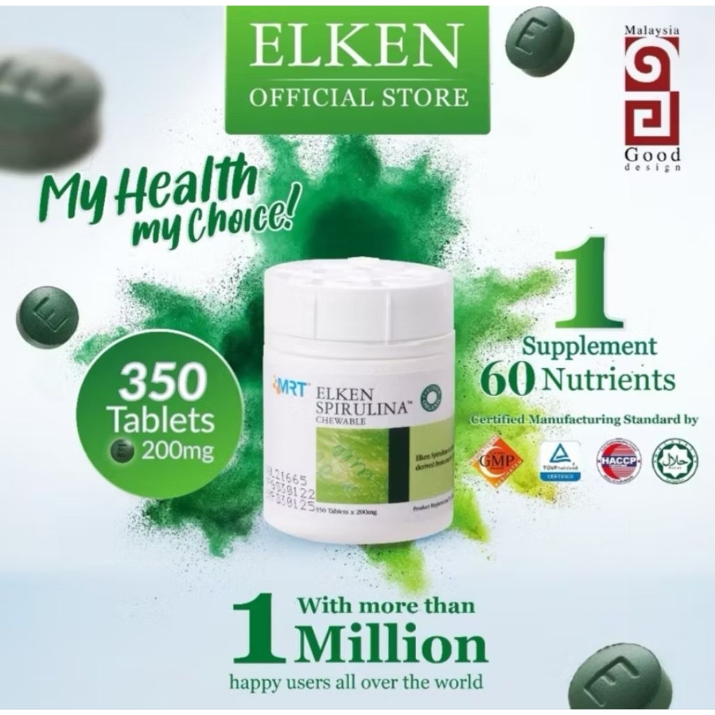 Jual MRT Elken Spirulina 350 tablet | Shopee Indonesia