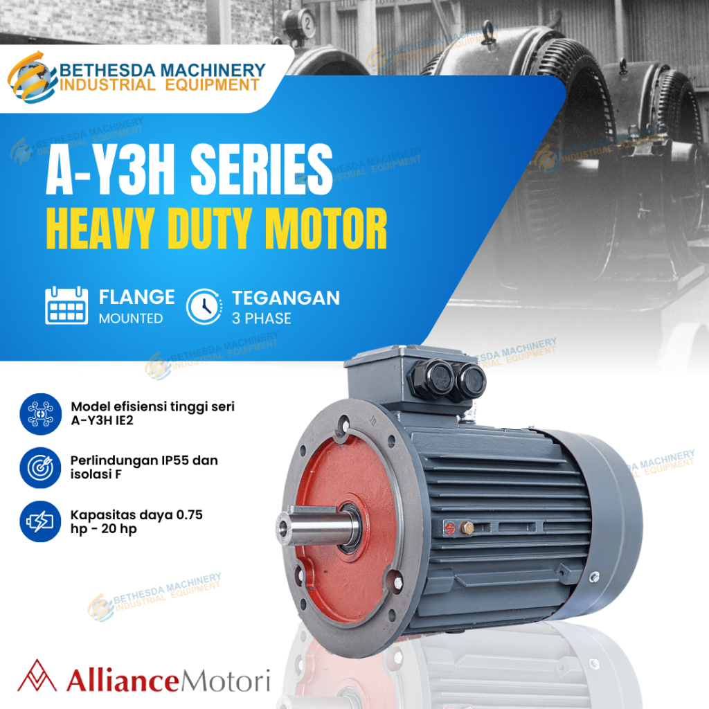 Jual Electric motor Dinamo Alliance 3 Phase 2 hp 2hp 1.5Kw Flange Heavy ...