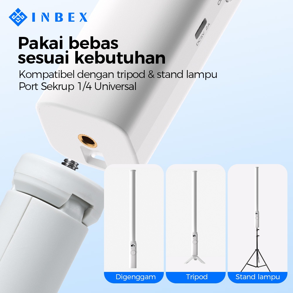 Jual ⭐NEW INBEX SL10 RGB Fill Light Stick Lampu Makeup 10W Streaming ...