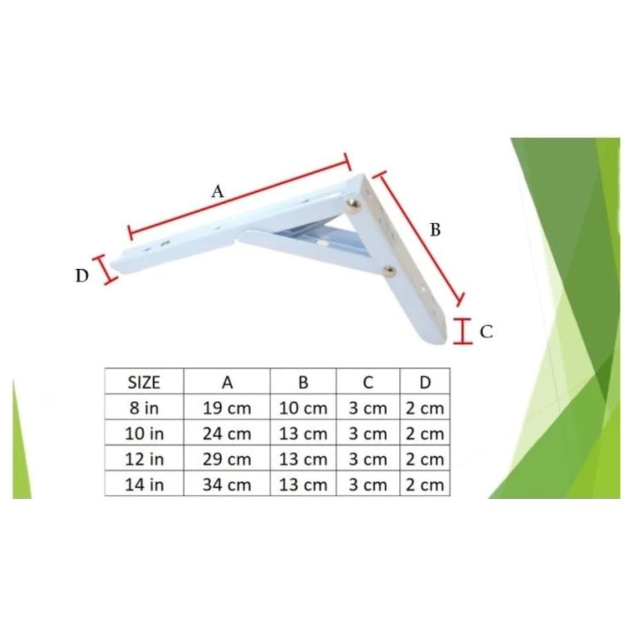 Jual Siku Rak Lipat Putih | Bracket Engsel Ambalan Meja Dinding ...