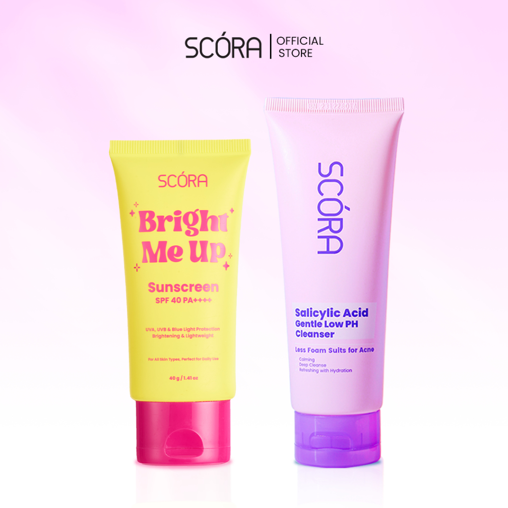 Jual SCORA Bright Me Up Sunscreen 40 Gr + SCORA Gentle Low pH Cleanser ...
