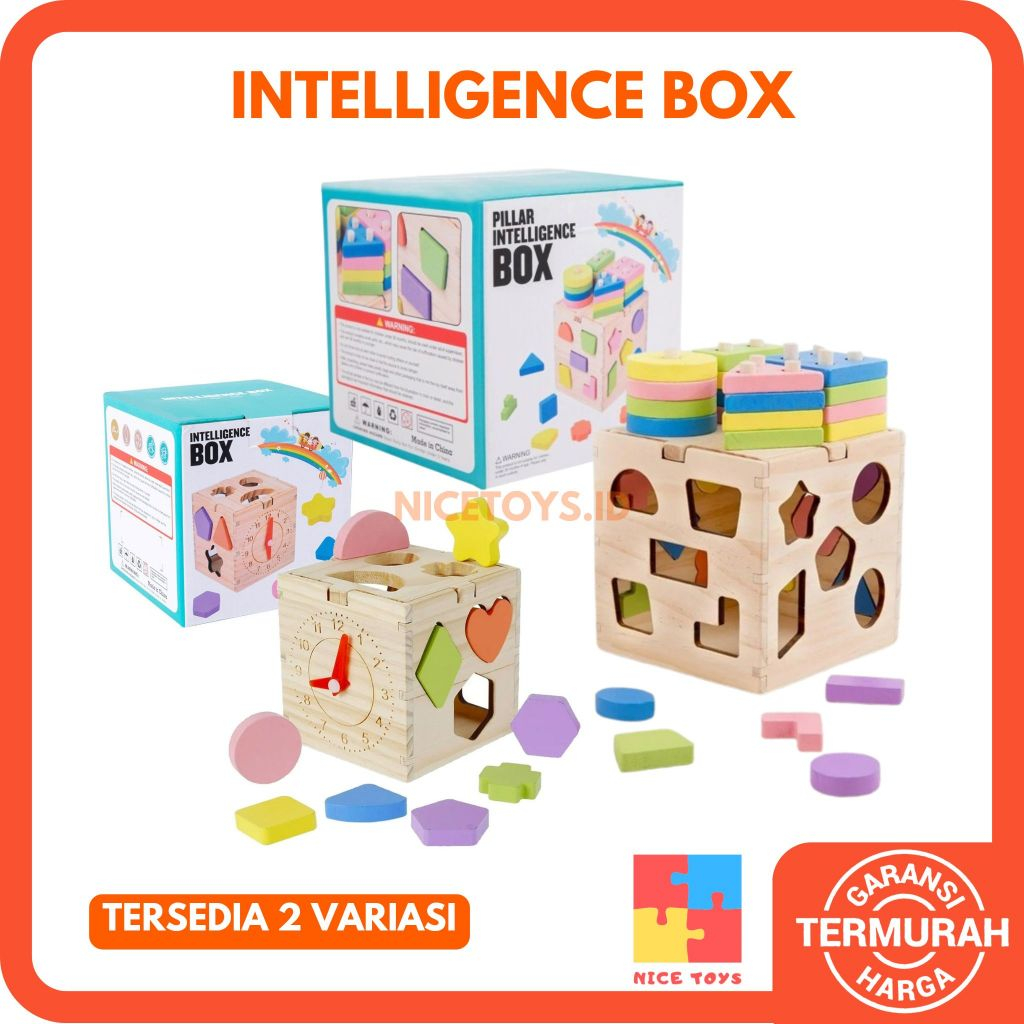Jual Mainan Kayu Pillar Intelligence Box Mainan Shortasi Shape Mainan ...