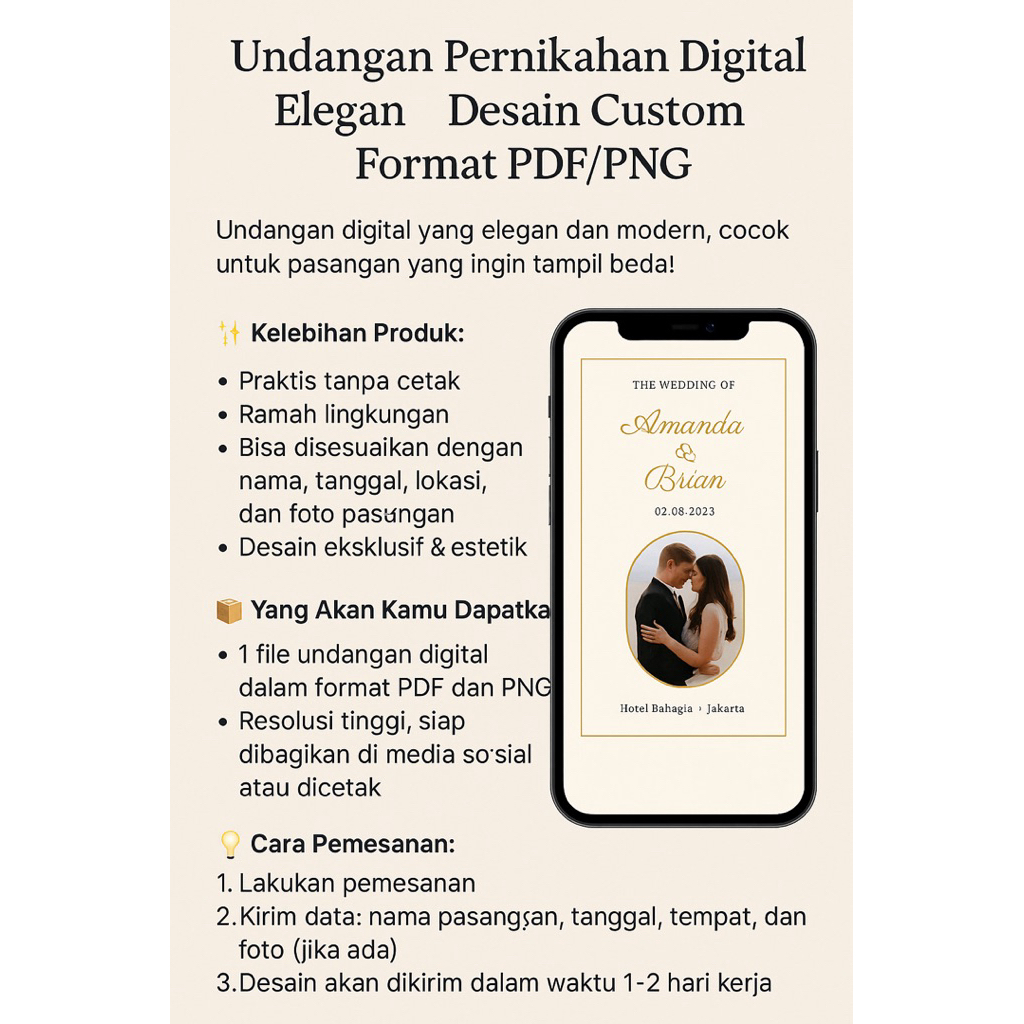 Jual 1. “Undangan Nikah Black Gold Elegan (PDF/PNG)” 2. “Template ...