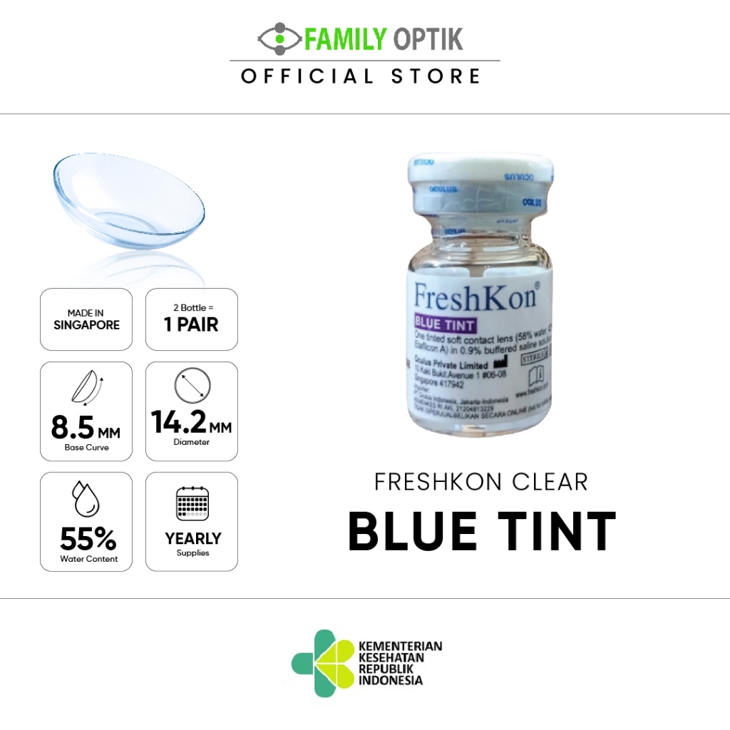 Jual Freshkon Blue Tint Yearly Softlens Bening | Shopee Indonesia