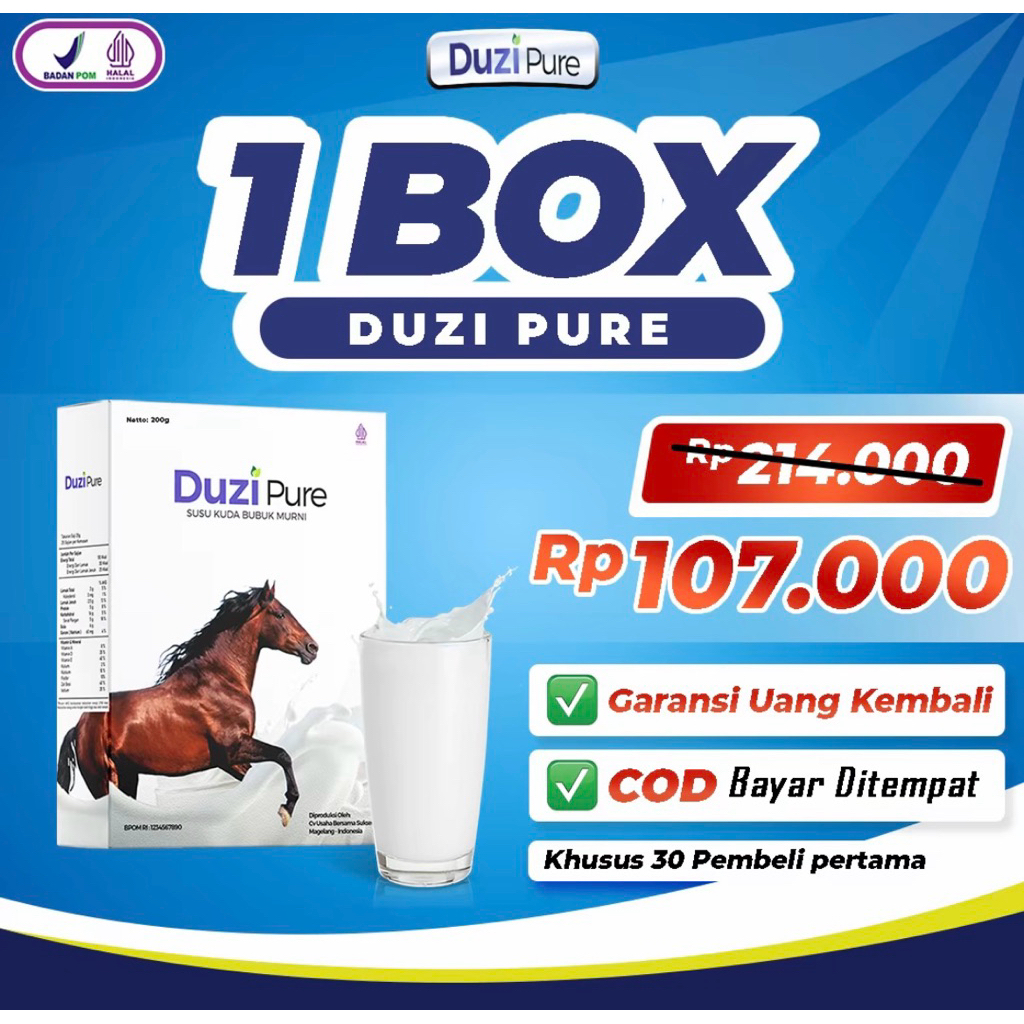 Jual Duzi Pure Susu Kuda Lombok 200g – Original dengan bahan Herbal ...