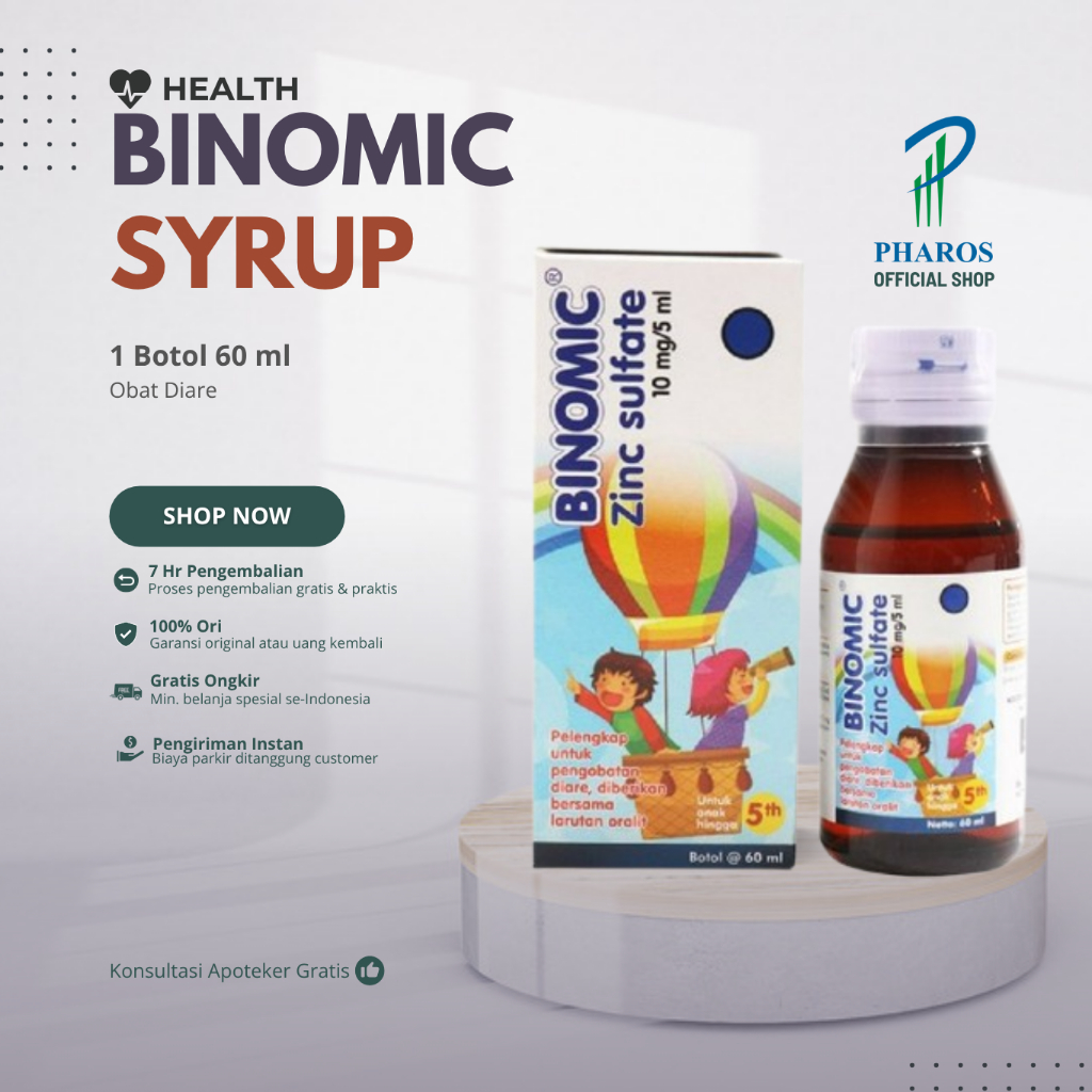 Jual Binomic Sirup 60 Ml / Obat Diare Untuk Anak-Anak / Pencernaan ...